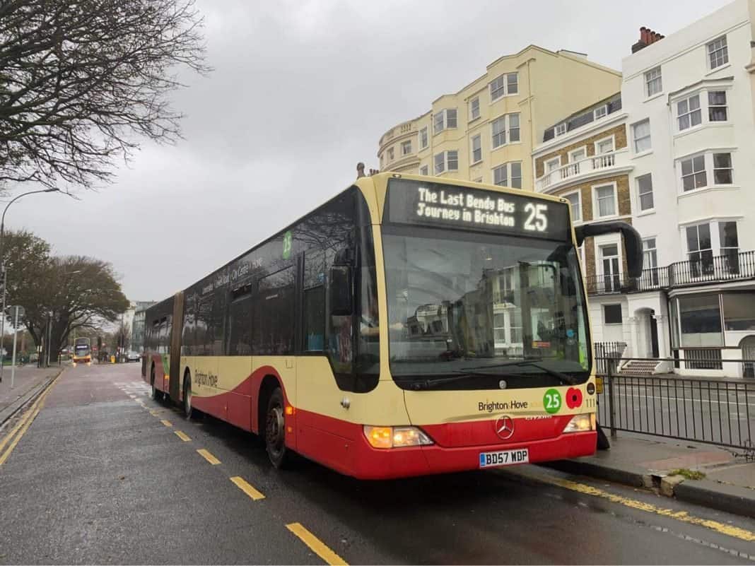 Brighton says farewell to the last bendy bus