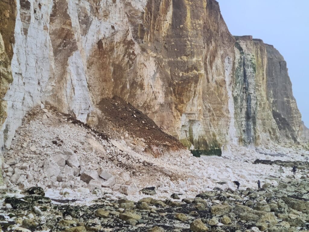 Fresh cliff falls at Friars' bay Peacehaven